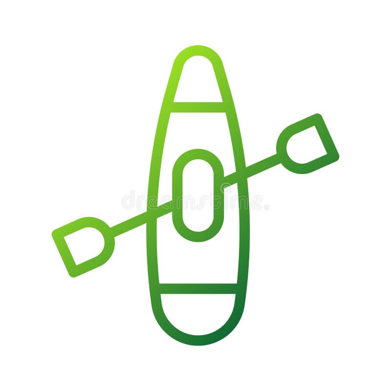 Canoe Icon Gradient Green Colour Sport Symbol Illustration Stock Vector ...