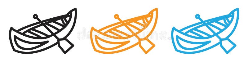 Canoe Icon Vector Logo Set Collection for Web App Ui Stock Illustration ...