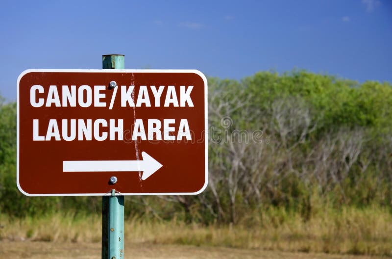 Canoe and Kayak Launch Sign Stock Image - Image of trees, signs: 27004983