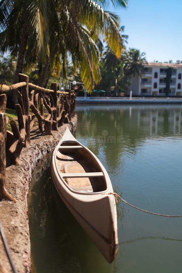 Canoe on lake. India stock image. Image of adventure - 49557305