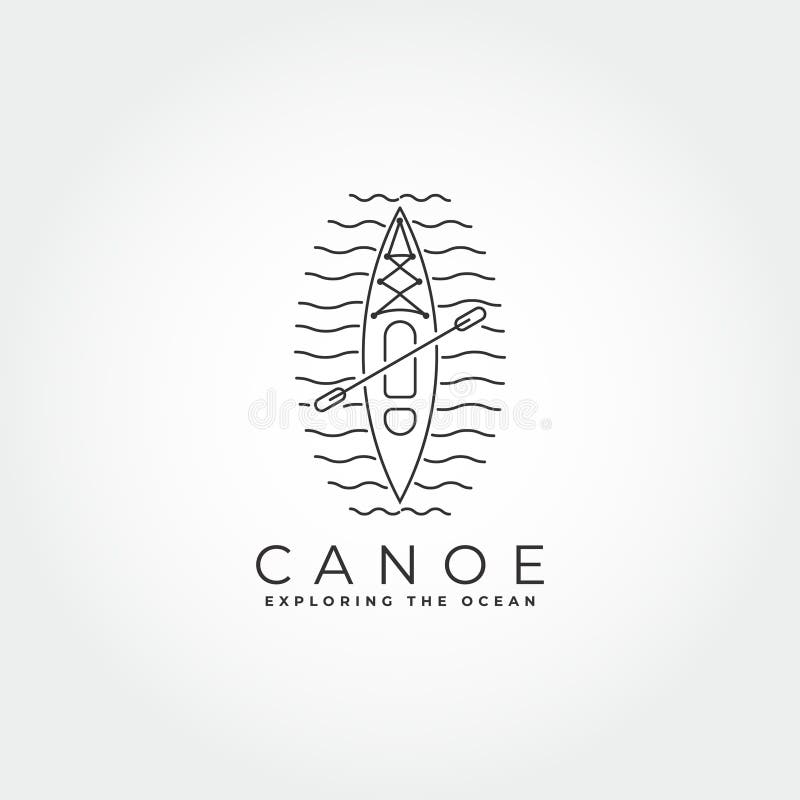 Canoe Line Art Minimalist Icon Logo Vector Illustration Template Design ...