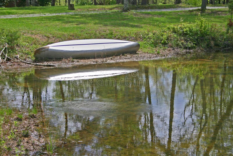 Canoe & Pond (horizontal) Stock Image - Image of boat, craft: 24252801