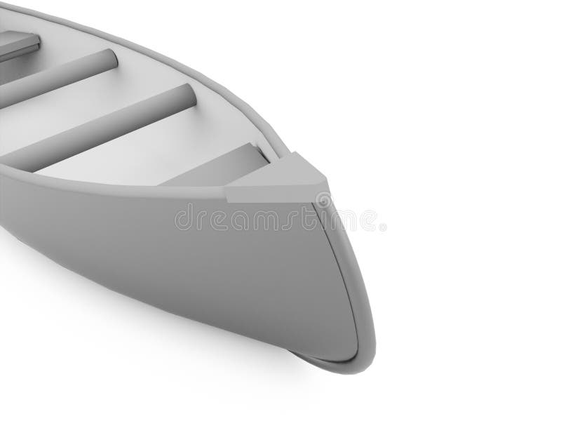 Canoe Rendered on White Background Stock Illustration - Illustration of ...