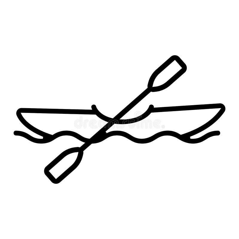Canoe on the River Icon Vector. Isolated Contour Symbol Illustration ...