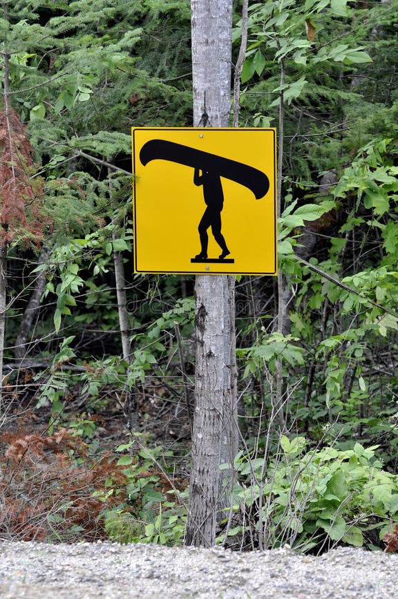 Canoe sign. stock image. Image of activity, launch, woods - 31552941