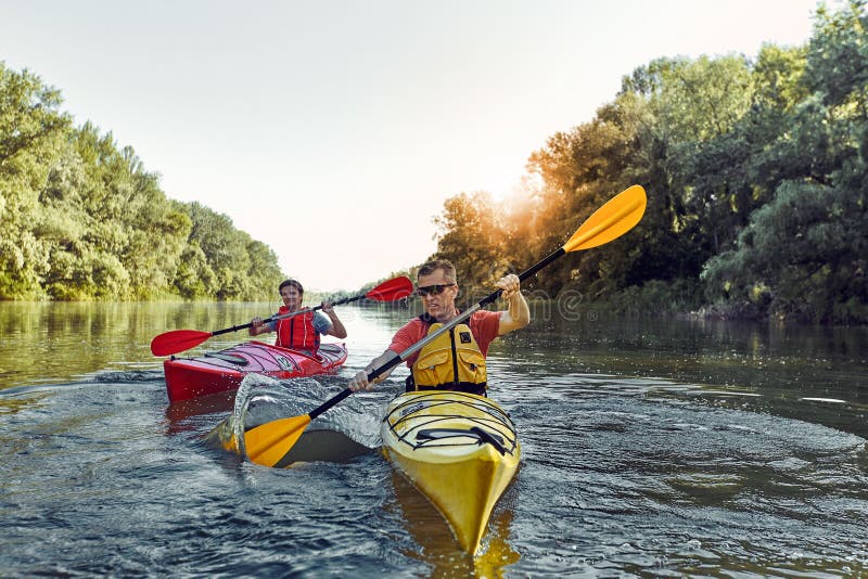 A Canoe Trip on the River in the Summer. Stock Image - Image of camping ...