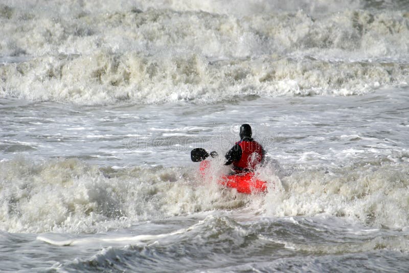 Canoe in wild water stock photo. Image of kayaker, dangerous - 2215158