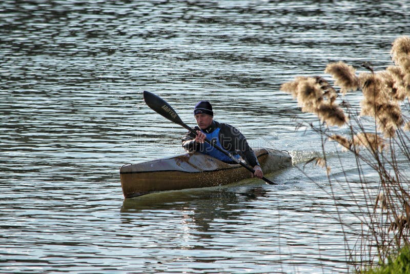 Canoeist editorial image. Image of canoeist, evening - 126245015