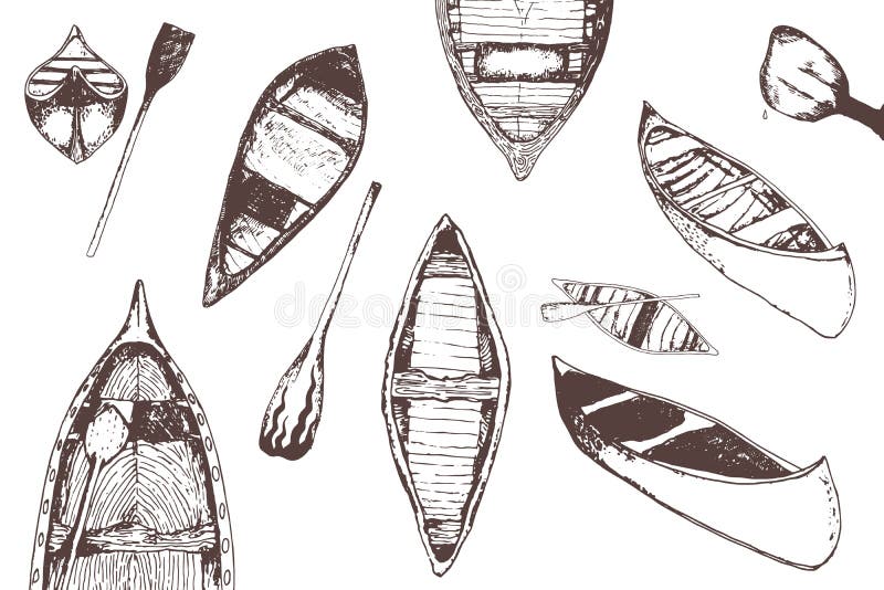 Canoes Collection stock vector. Illustration of canoe - 154971432