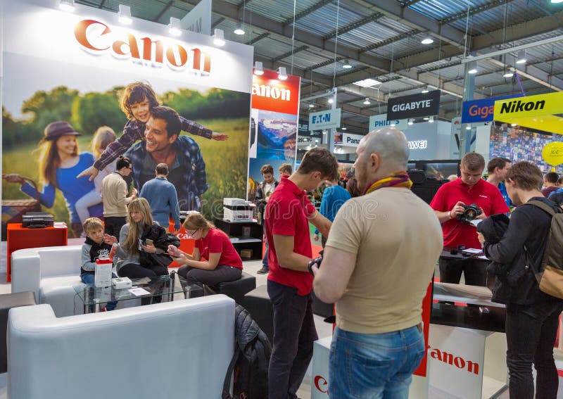 Canon Booth during CEE 2017 in Kiev, Ukraine Editorial Stock Photo ...