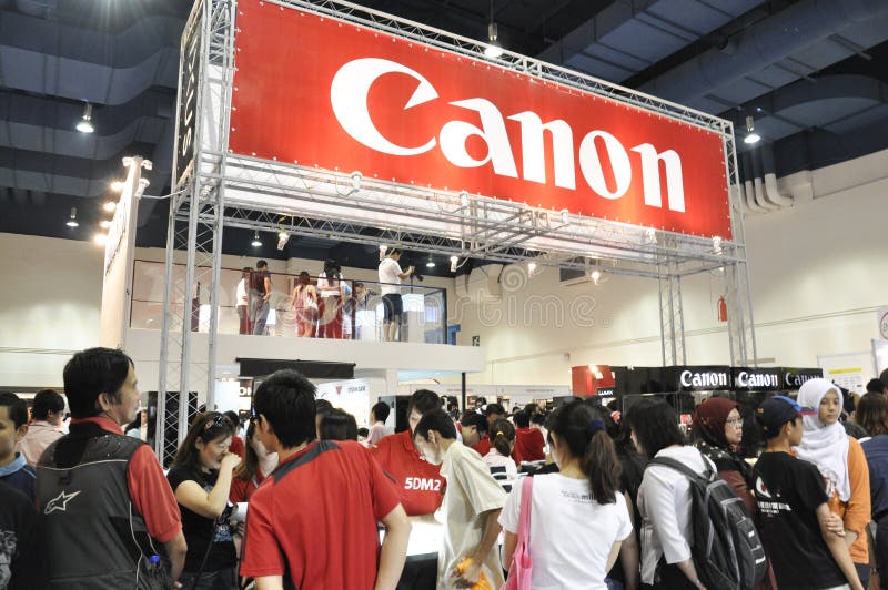 Canon Booth at KLPF 2009 editorial photography. Image of brand - 10806362