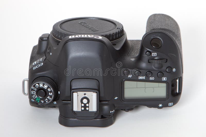 Canon EOS 80D DSLR camera editorial photography. Image of flash - 79681072