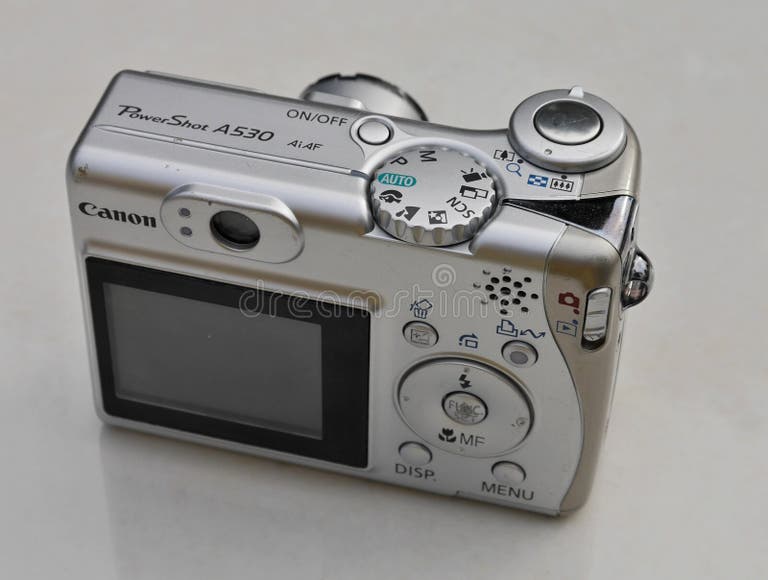 Canon PowerShot A530 Compact Digital Camera Showing Controls Editorial ...
