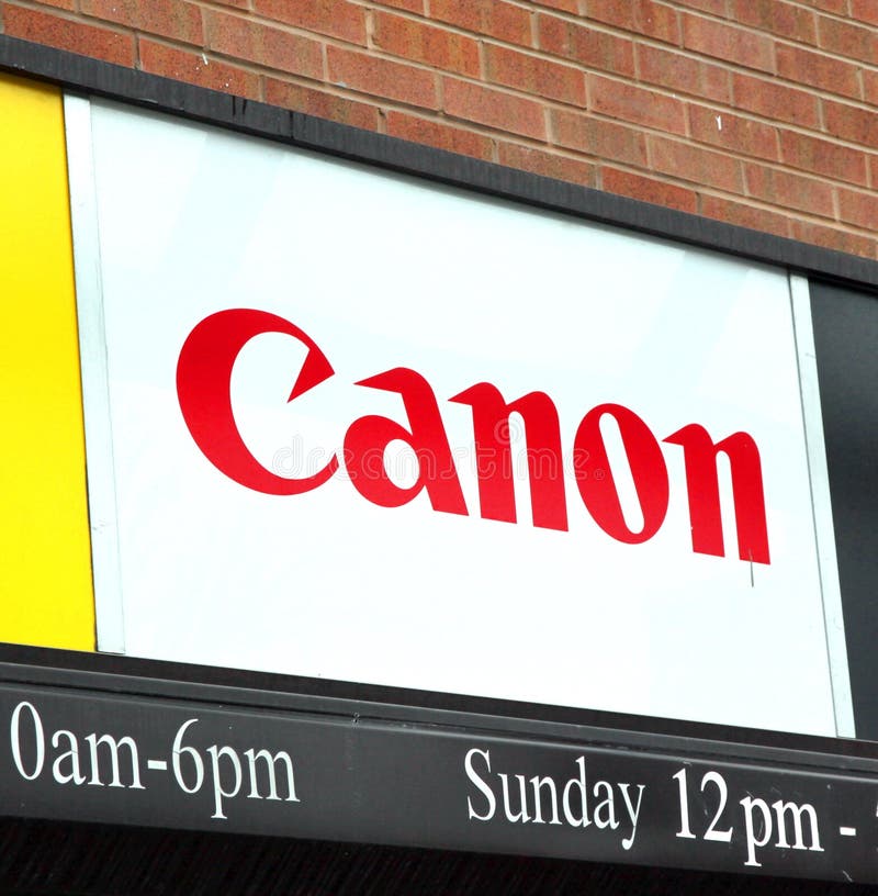 Canon Sign editorial stock photo. Image of flash, filters - 19556938
