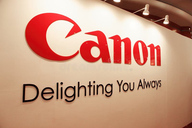 Canon sign editorial photography. Image of business, chandeliers - 19595562