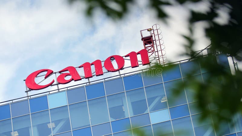 Canon sign editorial photography. Image of brands, announced - 73323002