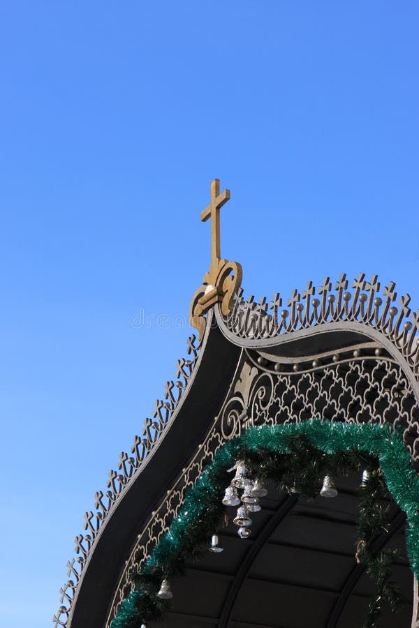 Canopy of church stock image. Image of cross, belfry - 12439511
