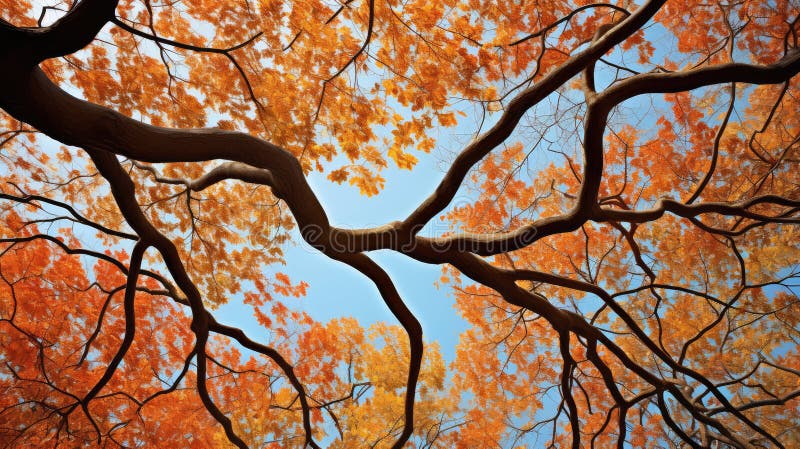 Canopy fall tree branches stock photo. Image of enchanting - 327542268