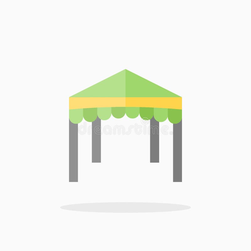 Canopy Icon. Flat Color Style Stock Vector - Illustration of cover ...