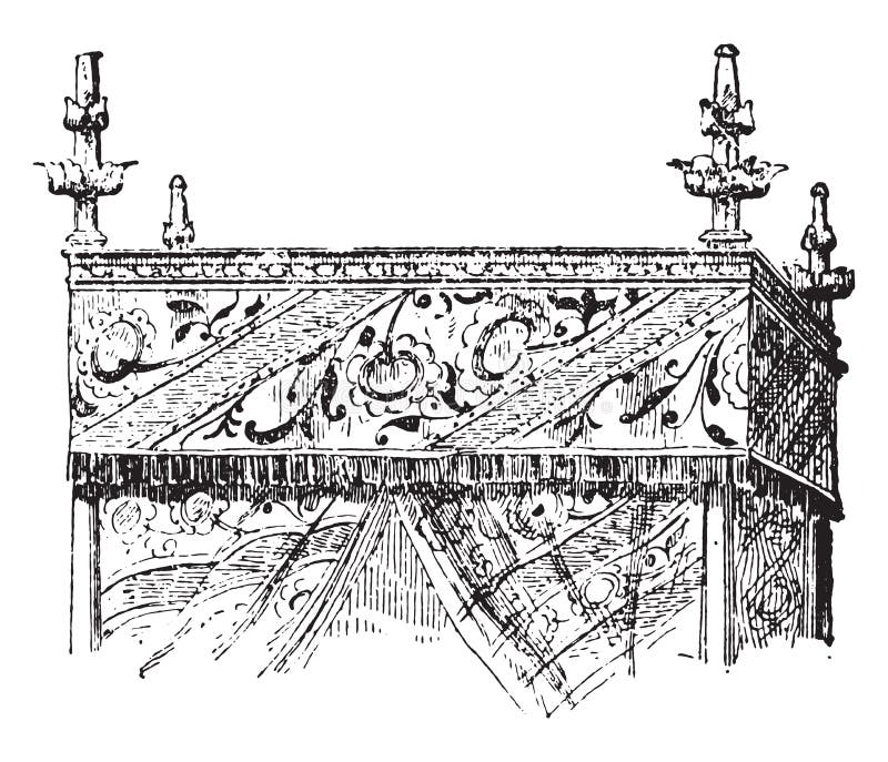 Canopy, vintage engraving stock vector. Illustration of white - 163044150