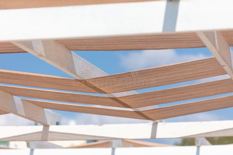 Canopy with White Fabric on the Beach Stock Photo - Image of resort ...