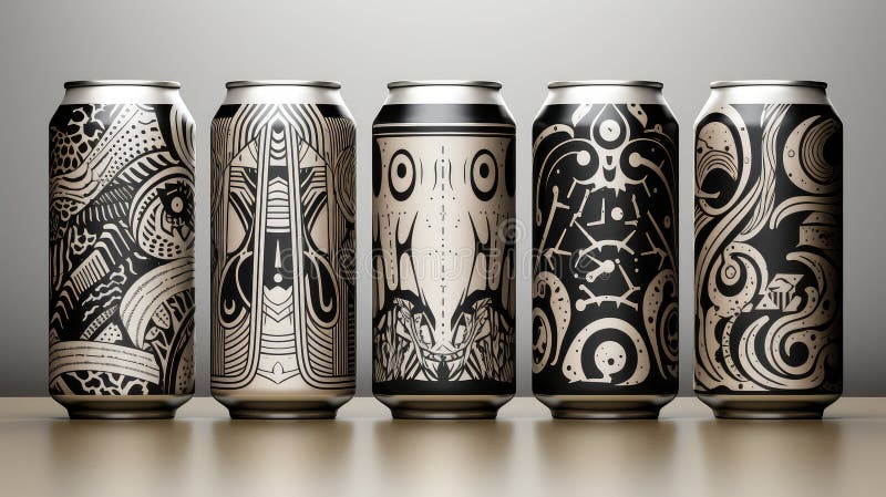 Cans beer line drawing stock illustration. Illustration of creative ...