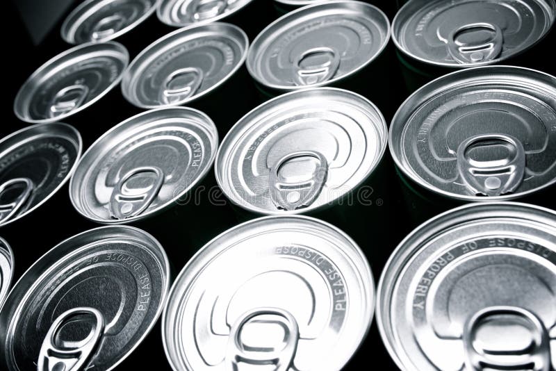 Cans close up stock photo. Image of close, dark, empty - 149688980