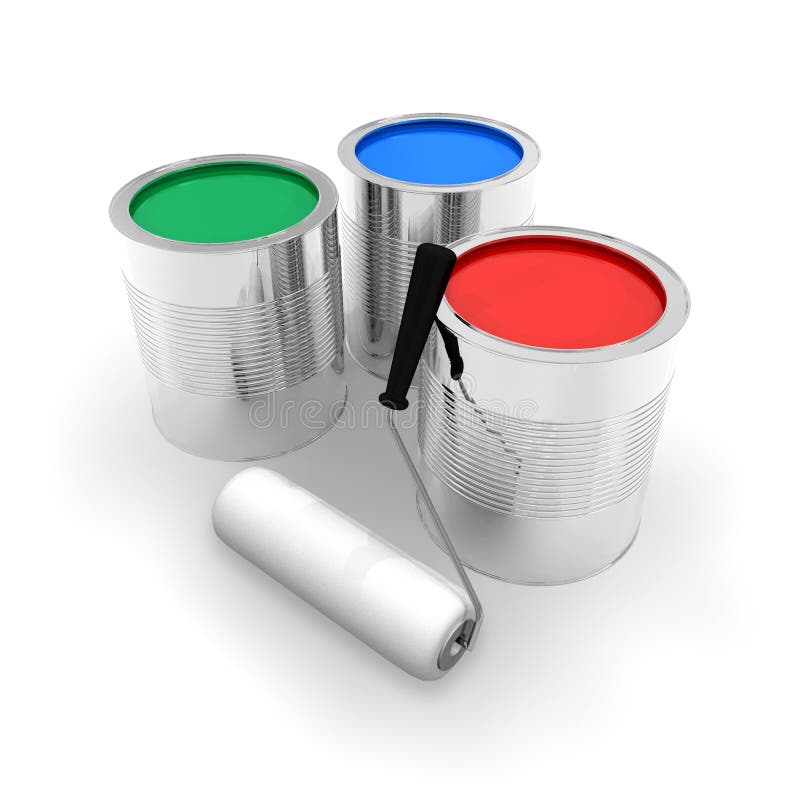 Color paint cans stock illustration. Illustration of chemical - 10190293