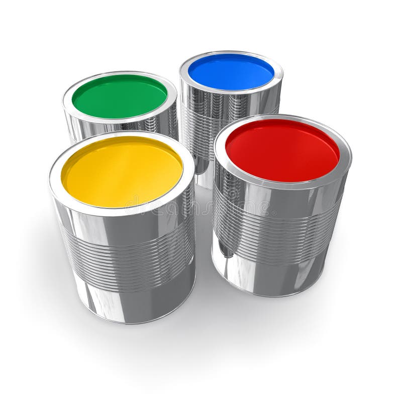 Color paint cans stock illustration. Illustration of idea - 37459121