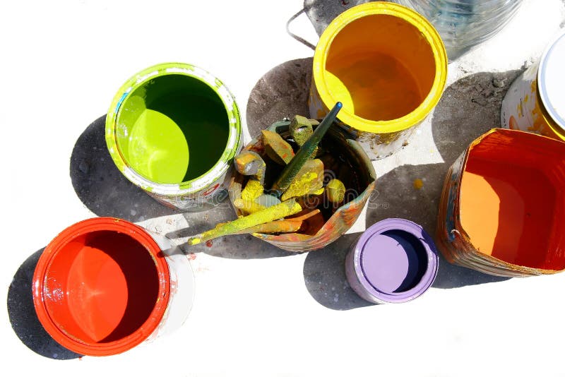 Cans with colors stock image. Image of design, colorful - 5758667
