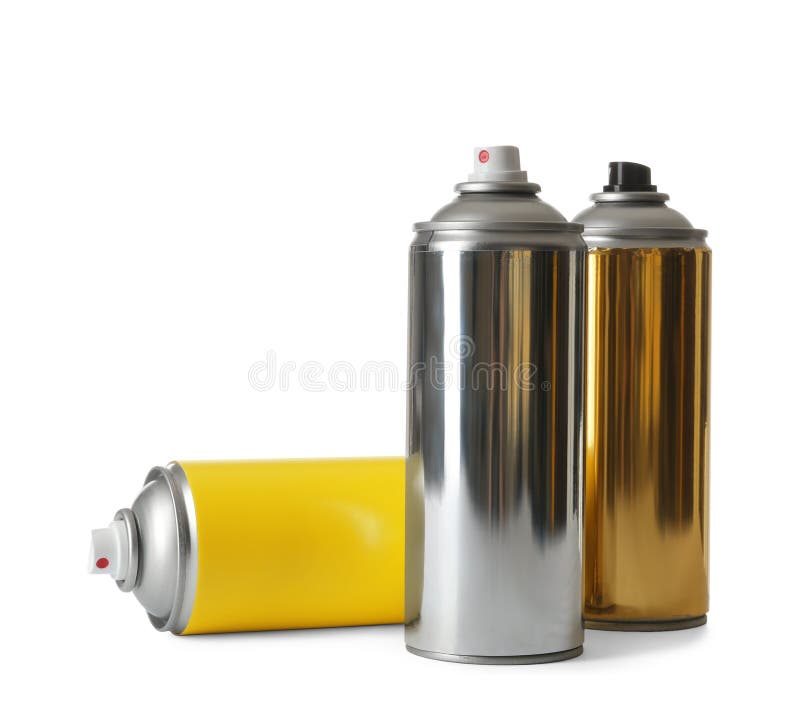 Cans of Different Spray Paints Stock Image - Image of golden, object ...
