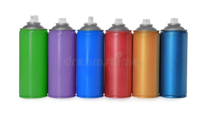 Cans of Different Spray Paints Stock Image - Image of painter, decor ...