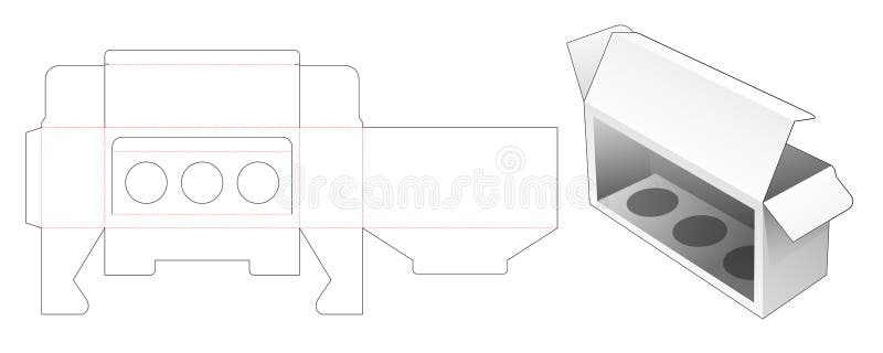 Cans Packaging with Insert Die Cut Template Stock Vector - Illustration ...