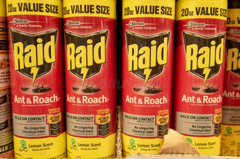 Cans of Raid Bug Killer editorial stock image. Image of improvement ...