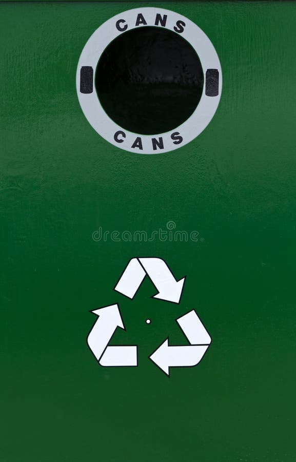 Cans recycling bin stock image. Image of cans, sign, green - 32090525