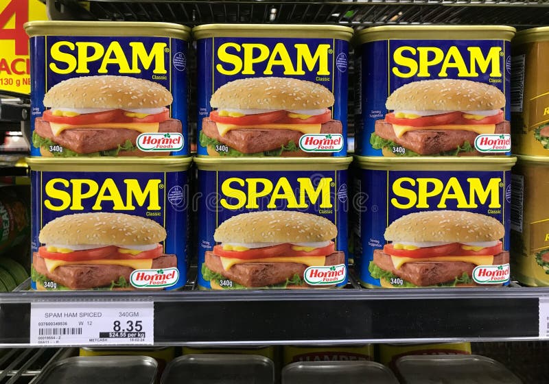 Cans of Spam on Supermarket Shelf Editorial Stock Photo - Image of ...