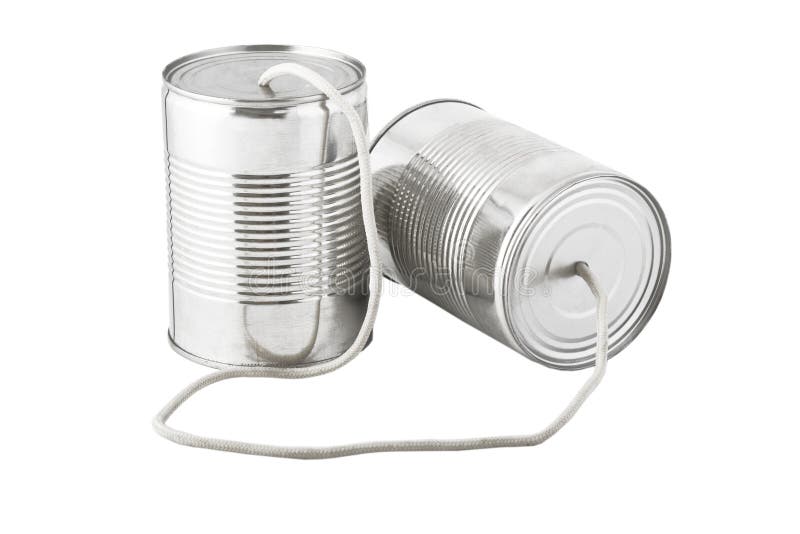 Tin can toy telephone stock photo. Image of closeup, playthings - 16440074