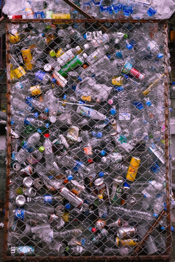 Cans of Used Water Bottles are Separated in the Trash. Editorial Stock ...