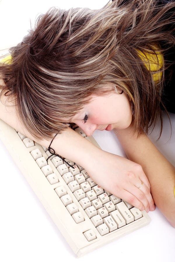 Cansado de estudiar imagen de archivo. Imagen de persona - 2302651