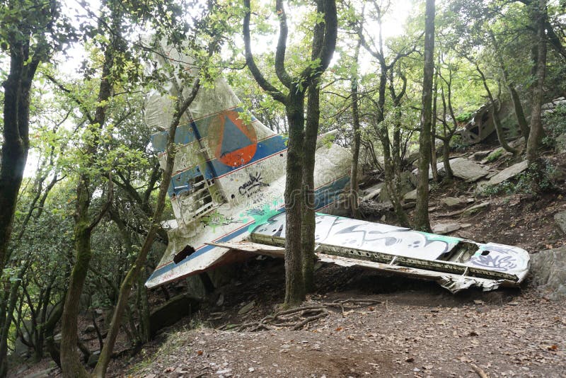 Wreckage of Douglas DC-6 Plane in Woodlands Near Cantallops, Spain ...