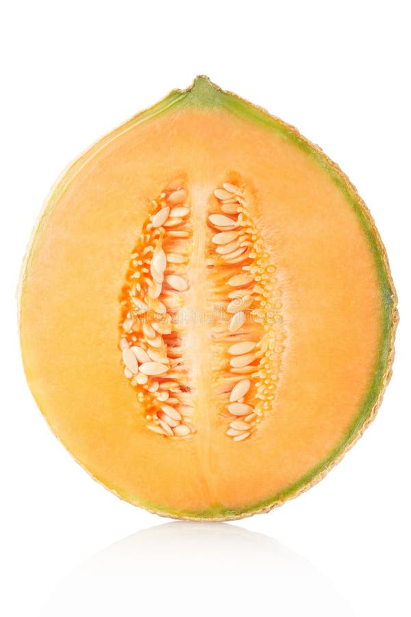 Melon Half stock image. Image of seeds, fresh, white - 19401659