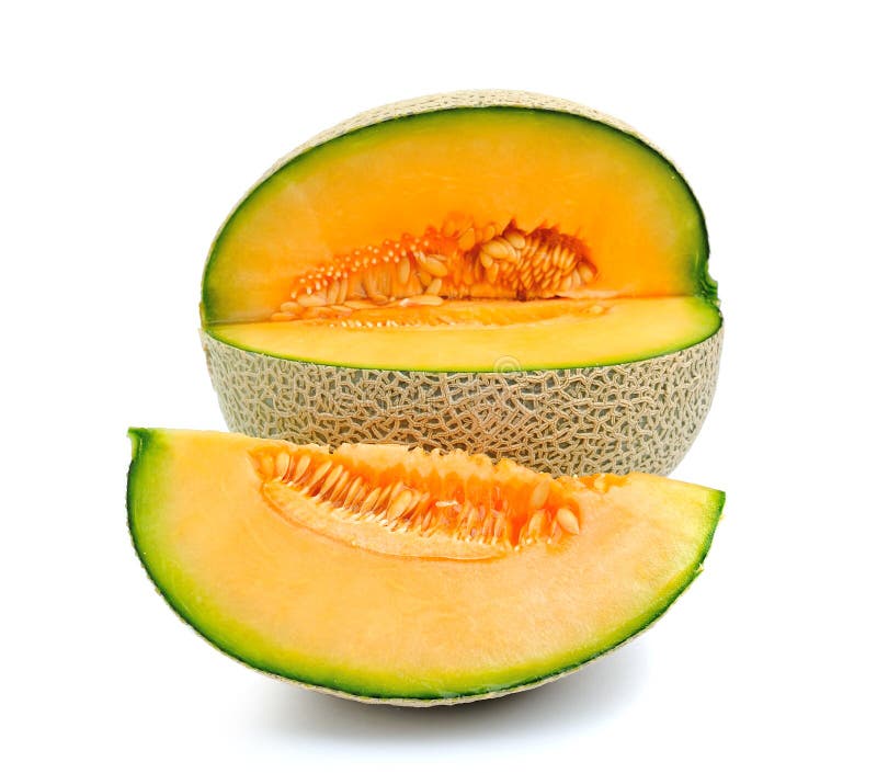 Cantaloupe Melon Isolated on White Stock Image - Image of meat, single ...