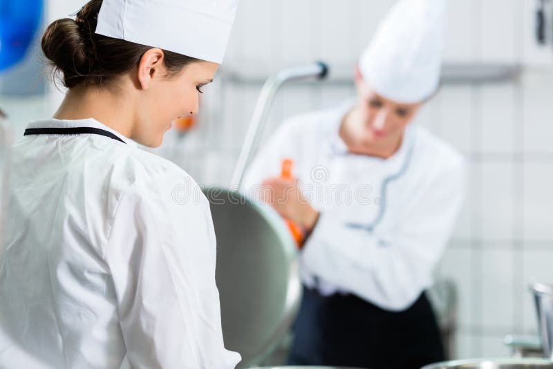 Canteen Kitchen with Chefs during Service Stock Image - Image of dish ...