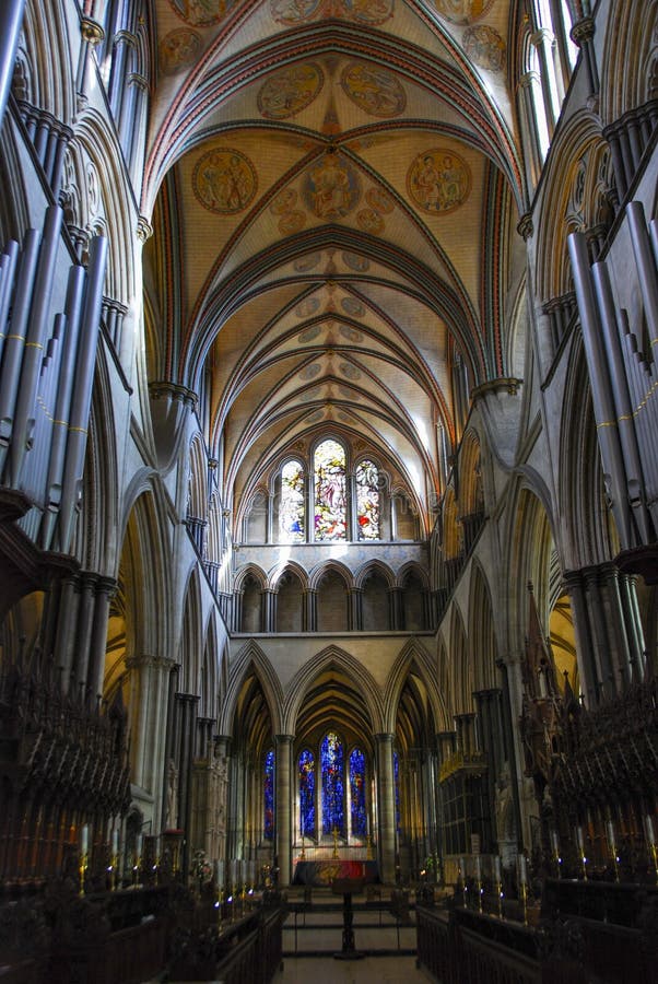 Canterbury Cathedral Inside with Warm Light Editorial Photography ...