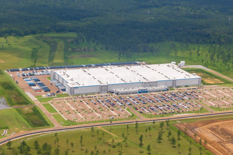 Canton Amazon Fulfillment Center in Canton, MS, Aerial View Editorial ...