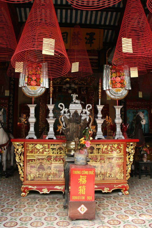 Canton Assembly Hall in Hoi an - Vietnam Stock Photo - Image of stick ...