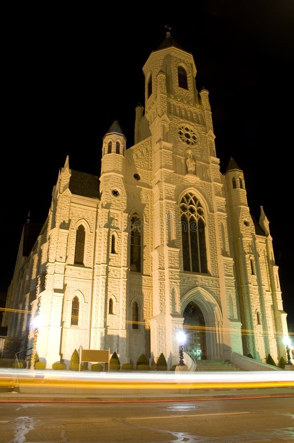 Erie night church stock image. Image of exposure, adelaide - 134507
