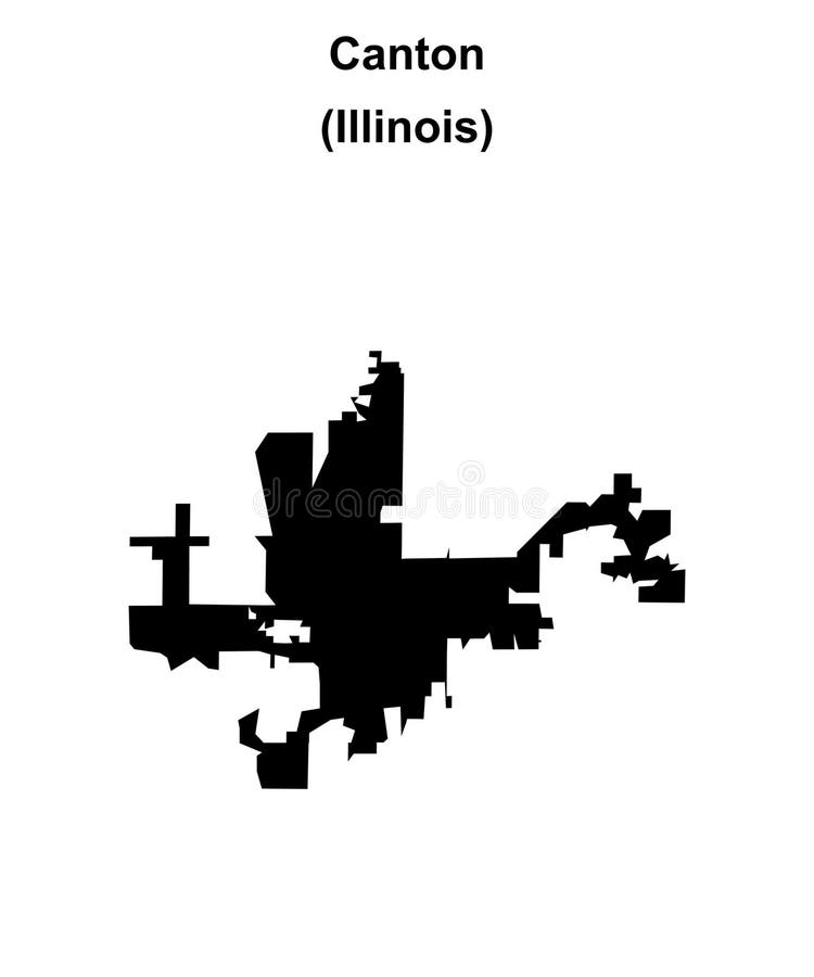 Canton outline map stock vector. Illustration of outline - 357274713