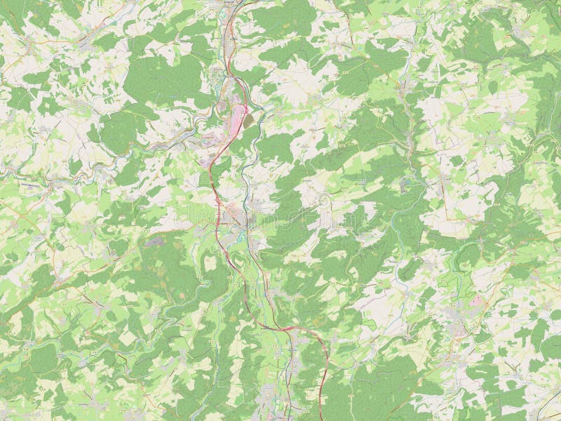 Canton Mersch, Luxembourg. OSM. No Legend Stock Illustration ...