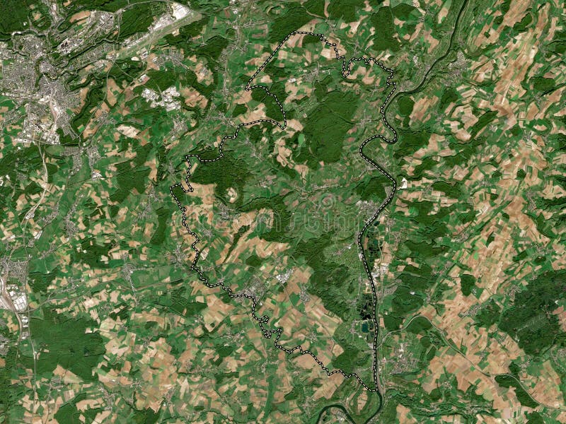 Canton Remich, Luxembourg. Low-res Satellite. No Legend Stock ...